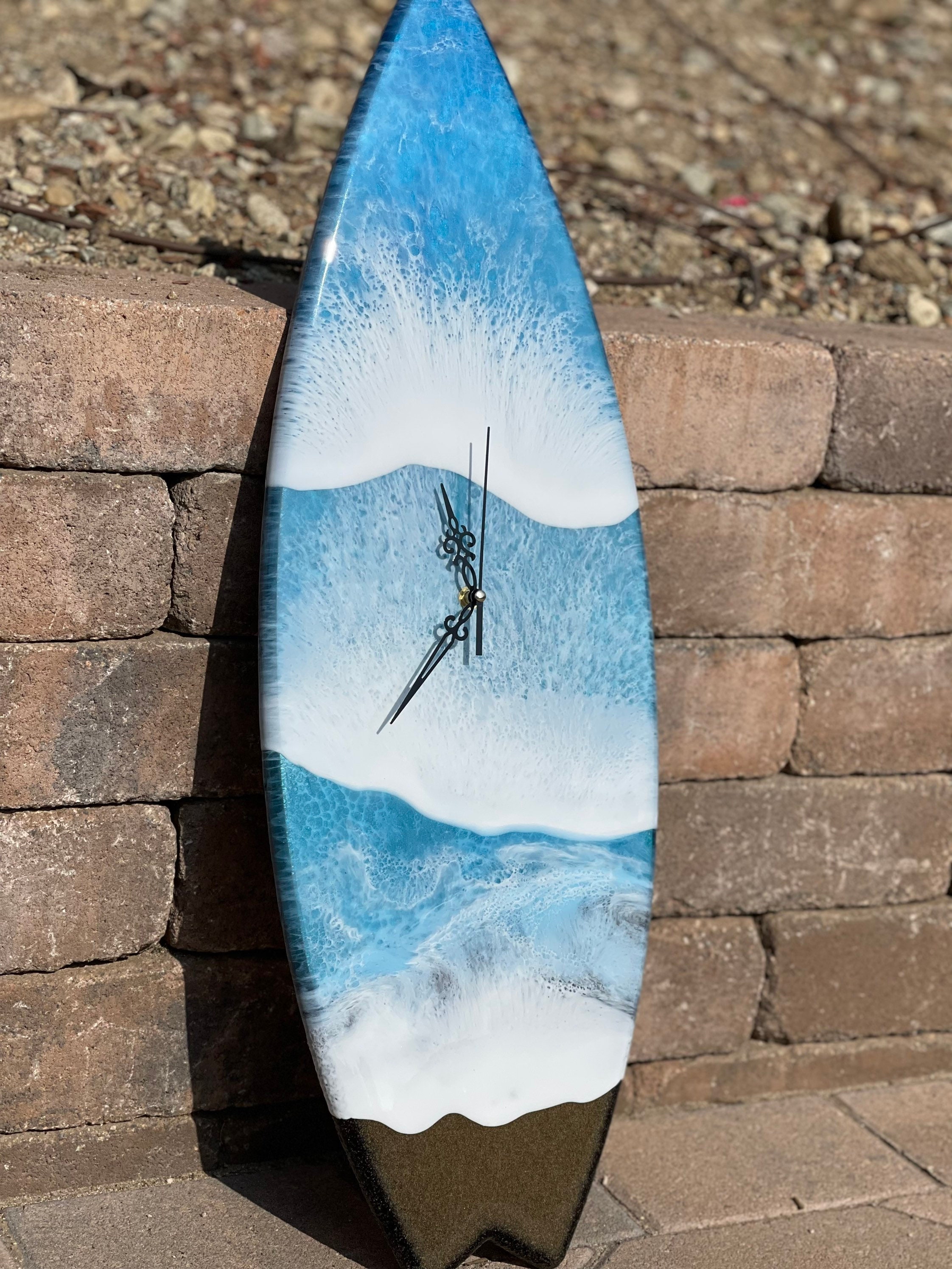 Ocean Themed Epoxy Surfboard Beach Clock - Etsy