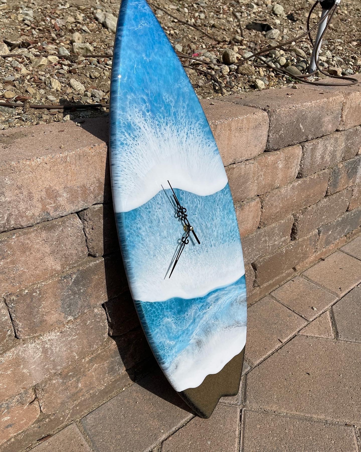 Ocean Themed Epoxy Surfboard Beach Clock - Etsy