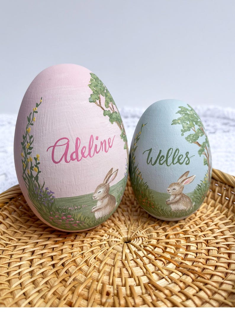 Personalized Hand Painted Easter Egg, Custom Wood Easter Egg, Easter ...