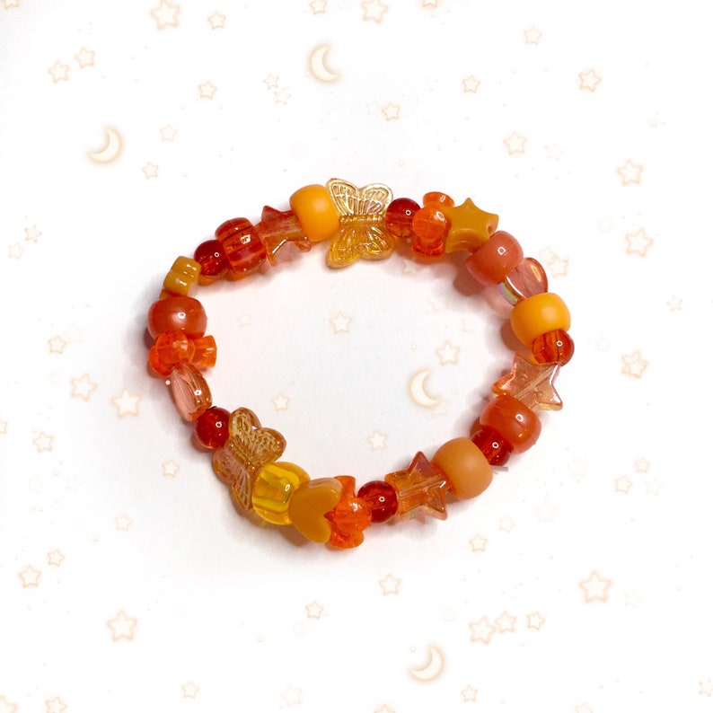 Single Color Kandi Bracelet pink Red Orange Yellow Green - Etsy