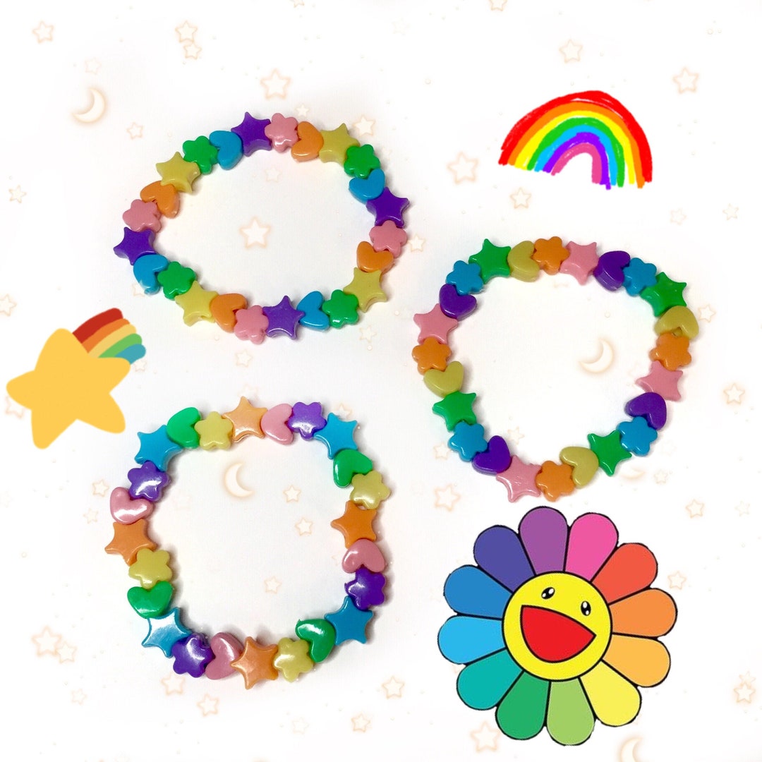 Kidcore Rainbow Shape Kandi Bracelets - Etsy