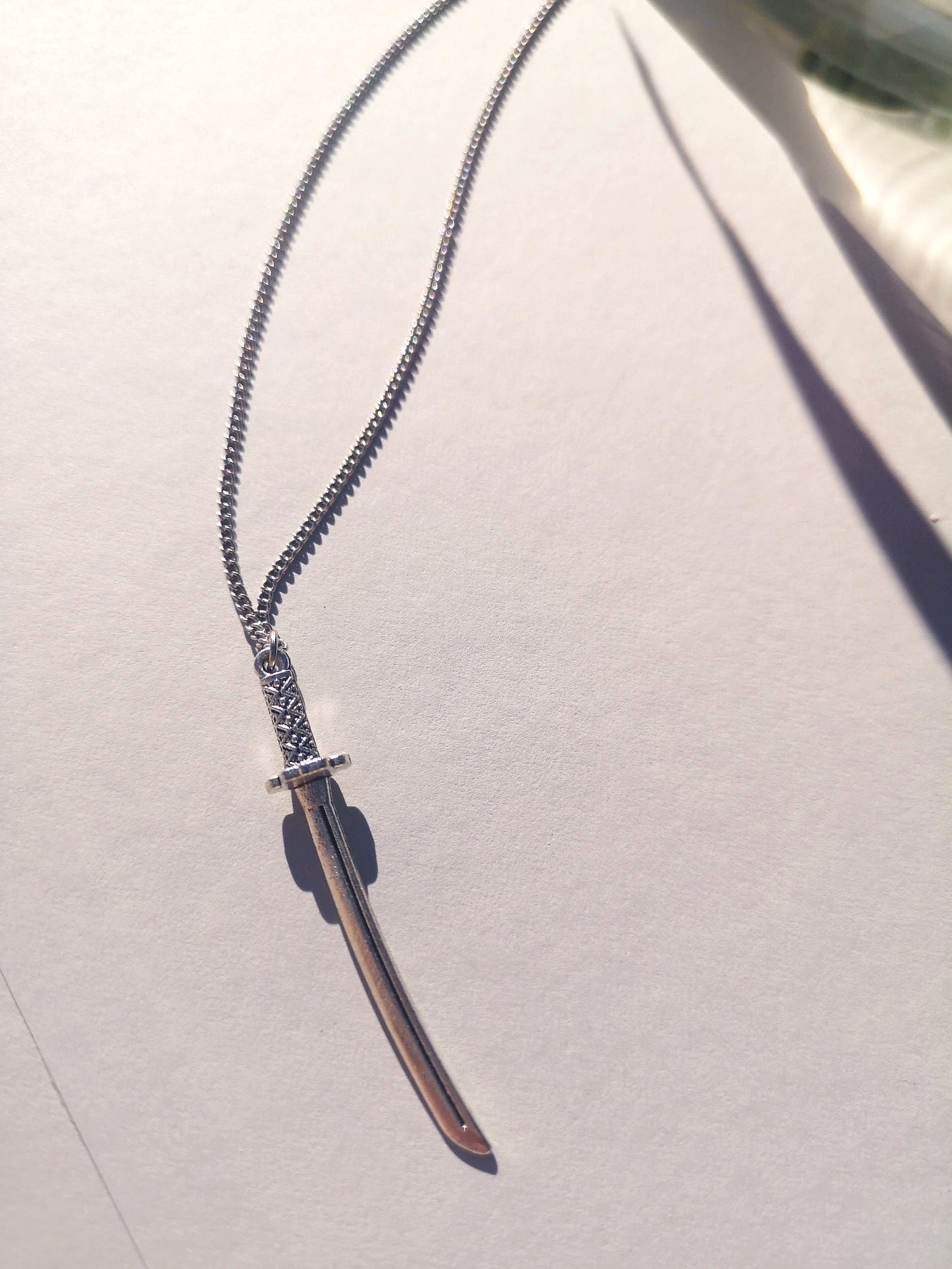Katana Necklace 26 Chain Kanata Necklace Silver | Etsy