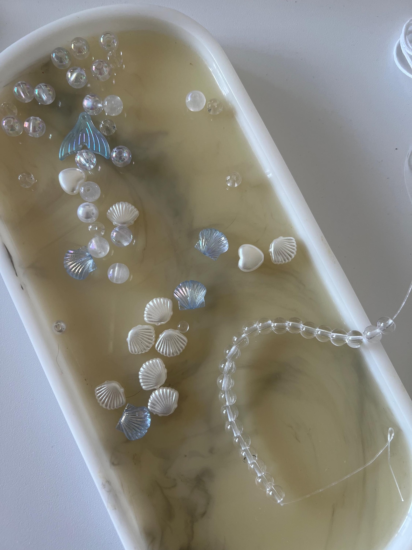 Handmade Mermaid Phone Strap | Blue Sea Phone Charm | Sea Shell Pearl ...