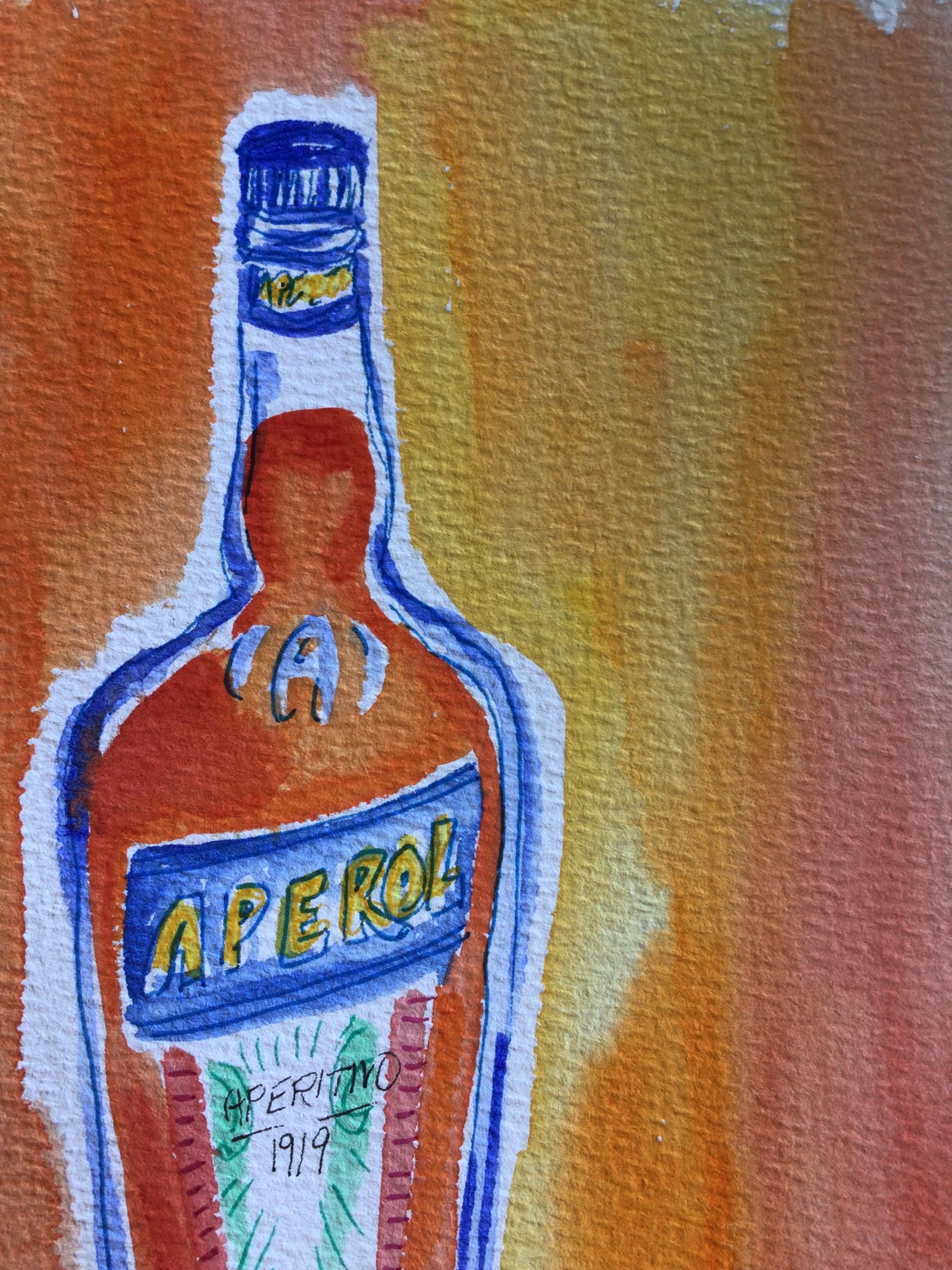 Original Watercolor Aperol Spritz Italian Aperitivo Summer Cocktail Bar ...
