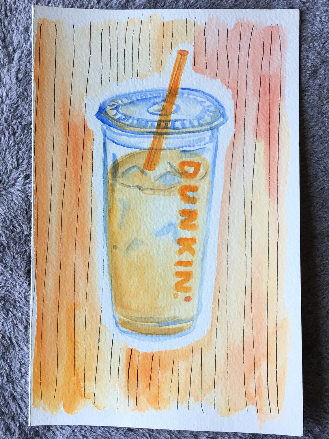 Original Watercolor Dunkin Donuts Iced Coffee Espresso Latte Cappuccino ...