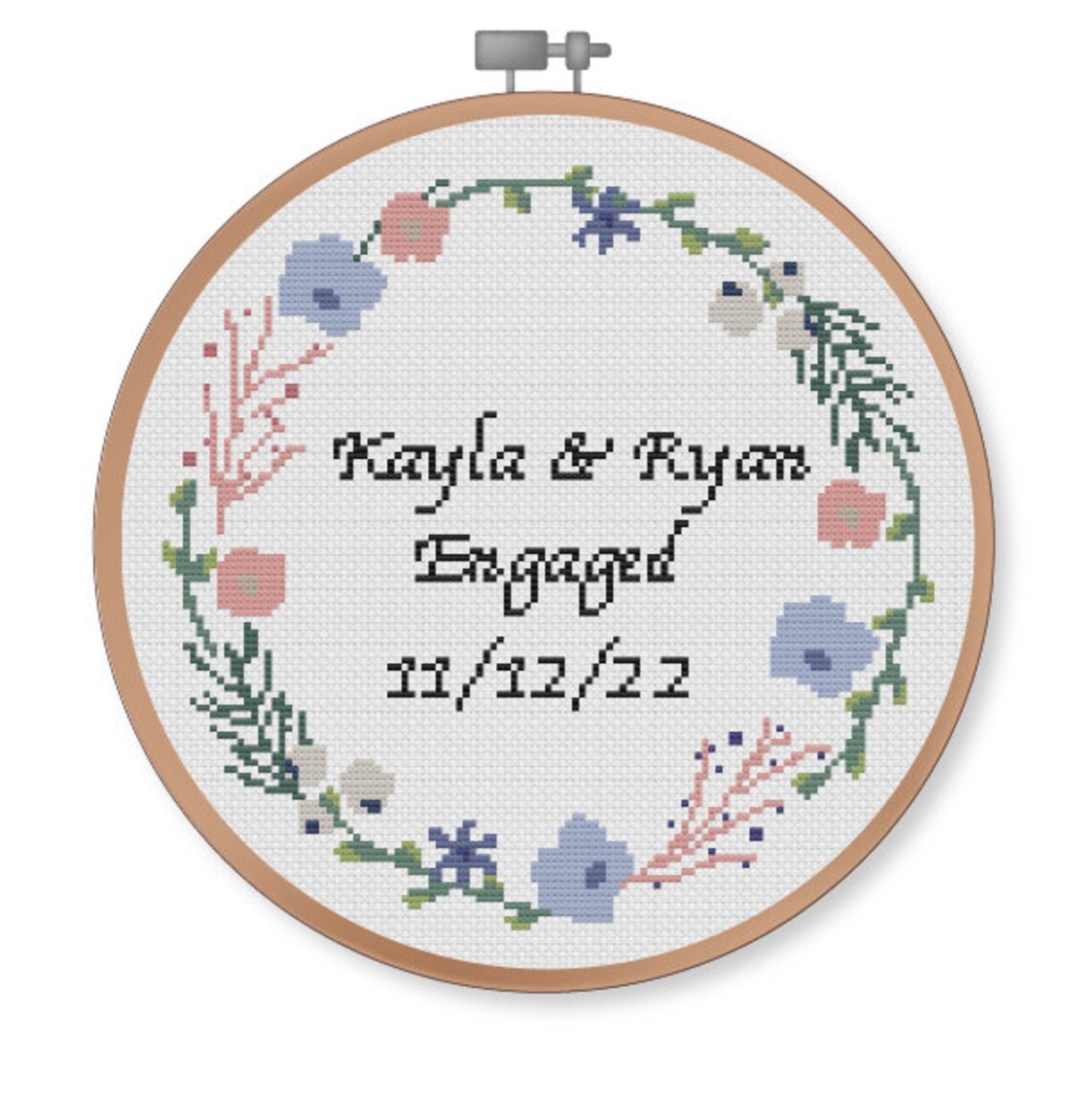 Personalised Engaged Cross Stitch / Personalised Engagement - Etsy