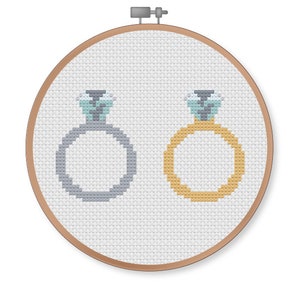 Engaged Cross Stitch / Engagement Ring Cross Stitch Pattern / Newly ...