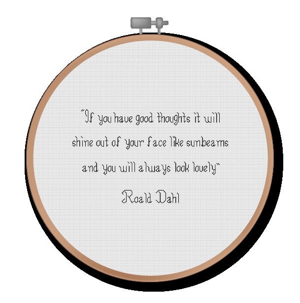 Roald Dahl Cross Stitch Pattern Backstitch Roald Dahl Quote - Etsy