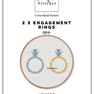Engaged Cross Stitch / Engagement Ring Cross Stitch Pattern / Newly ...