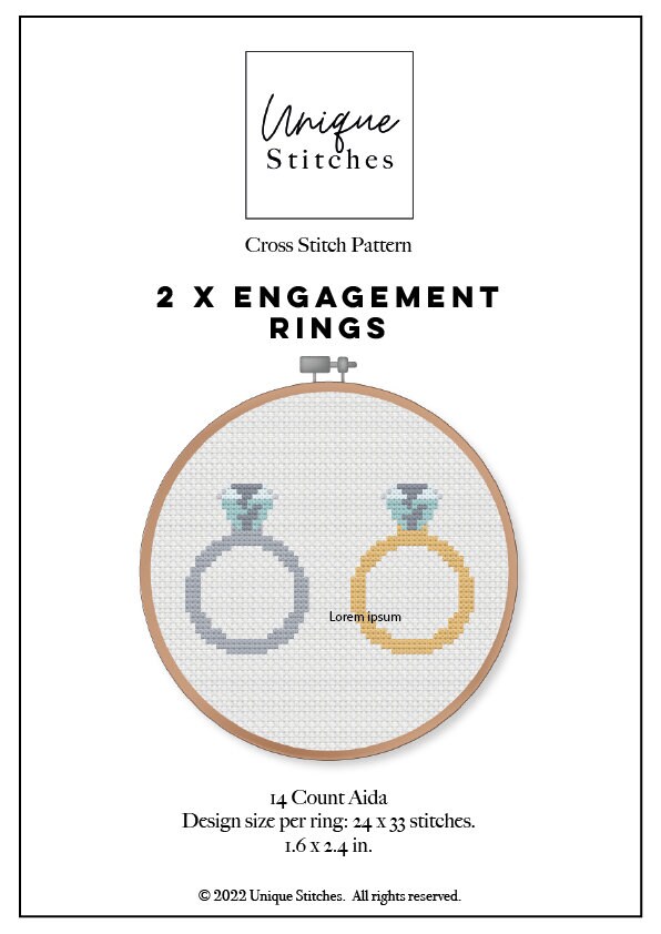 Engaged Cross Stitch / Engagement Ring Cross Stitch Pattern / Newly ...