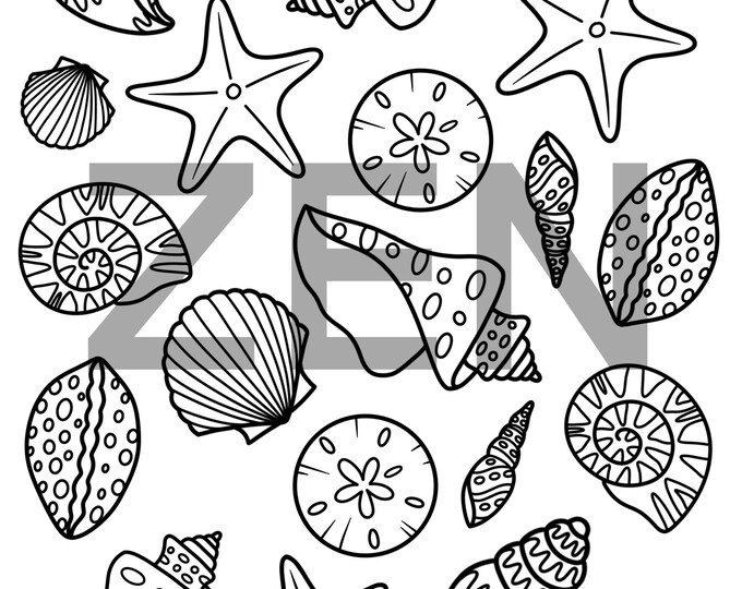 Seashell Coloring Pages Printable, Blank Seashell Templates for Crafts ...