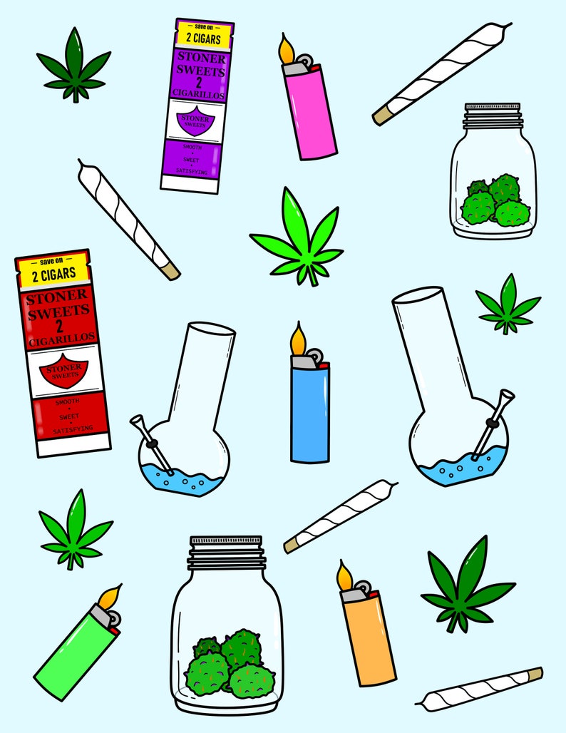 Marijuana Pattern Printable Coloring Page, Adult Coloring Page ...