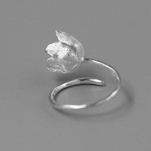 Tulip Ring in 925 Sterling Silver 18K Gold Plated Handmade Delicate ...