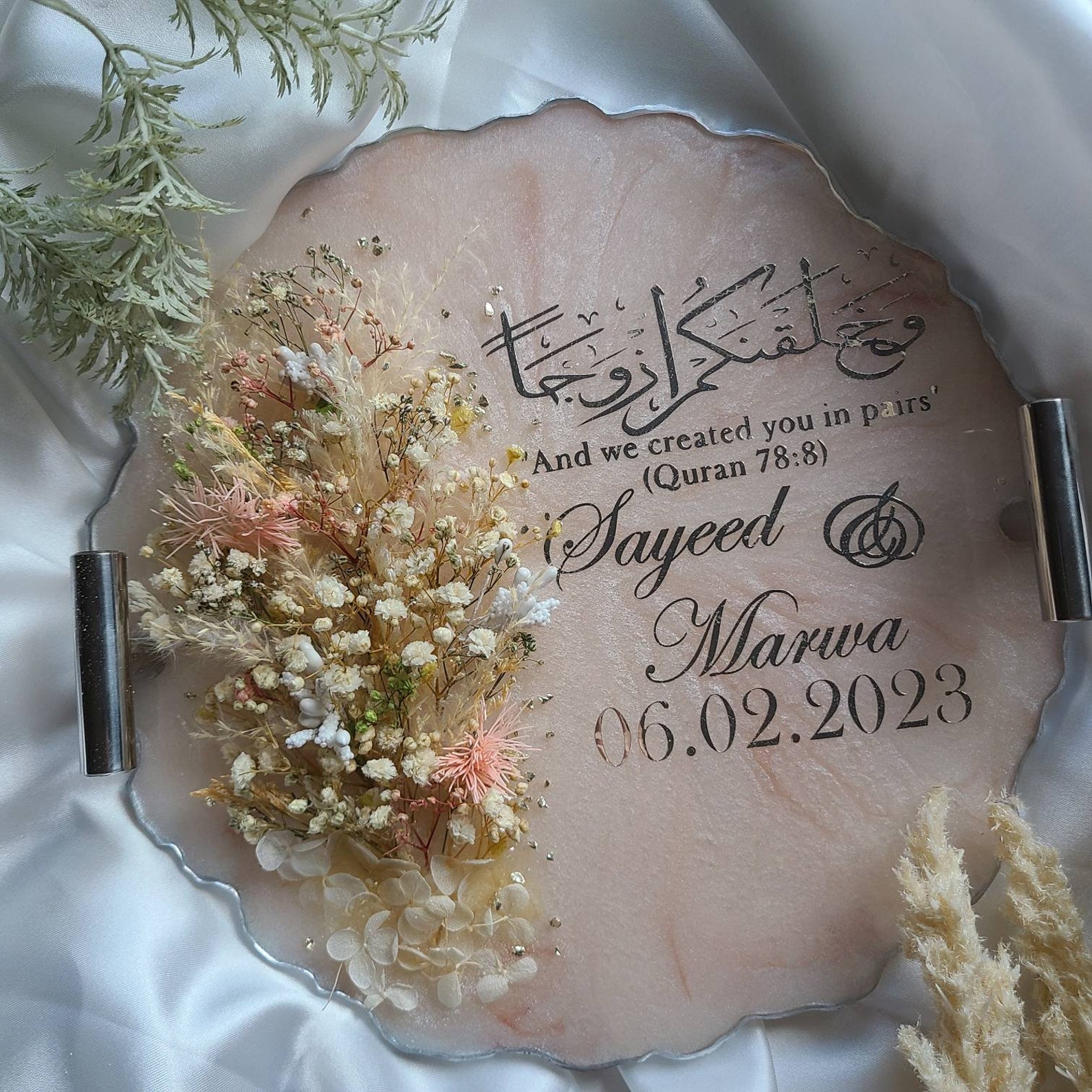 3D Floral Resin Plaque Resin Ring Plate Ring Holders Wedding Gift Bride ...