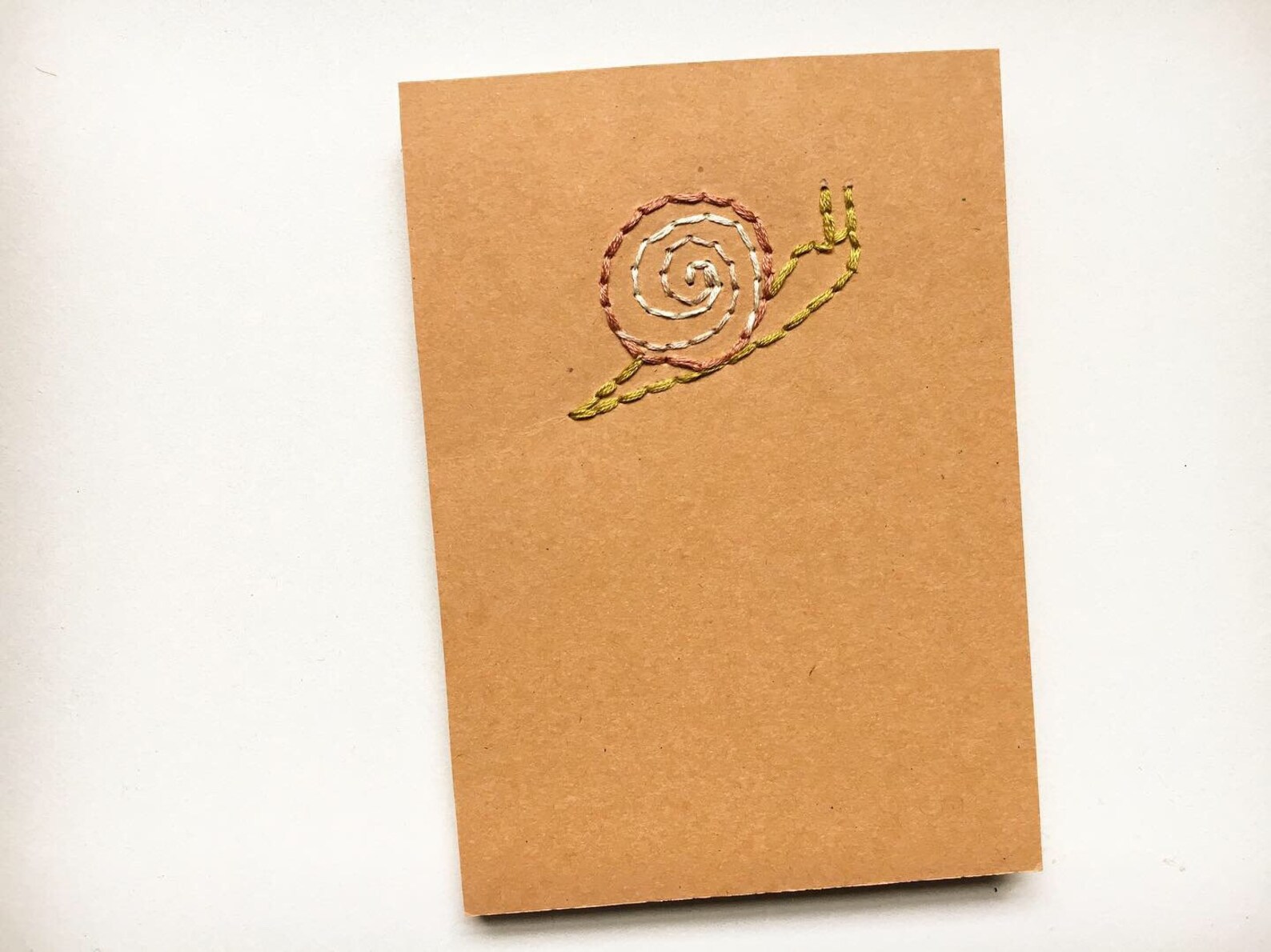 Snail Hand-embroidered Kraft Notebook, Journal, Travelers Inserts ...