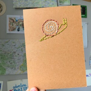 Snail Hand-embroidered Kraft Notebook, Journal, Travelers Inserts ...