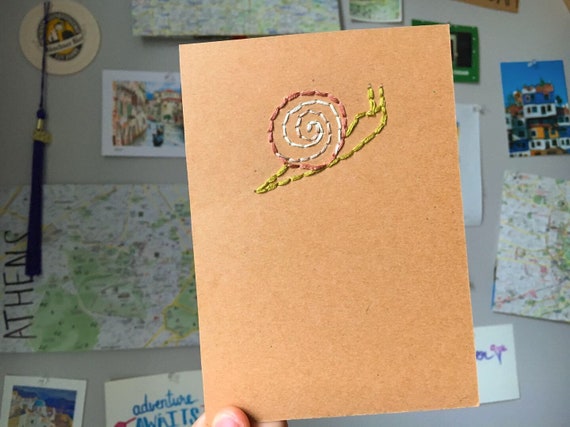 Snail Hand-embroidered Kraft Notebook Journal Travelers | Etsy