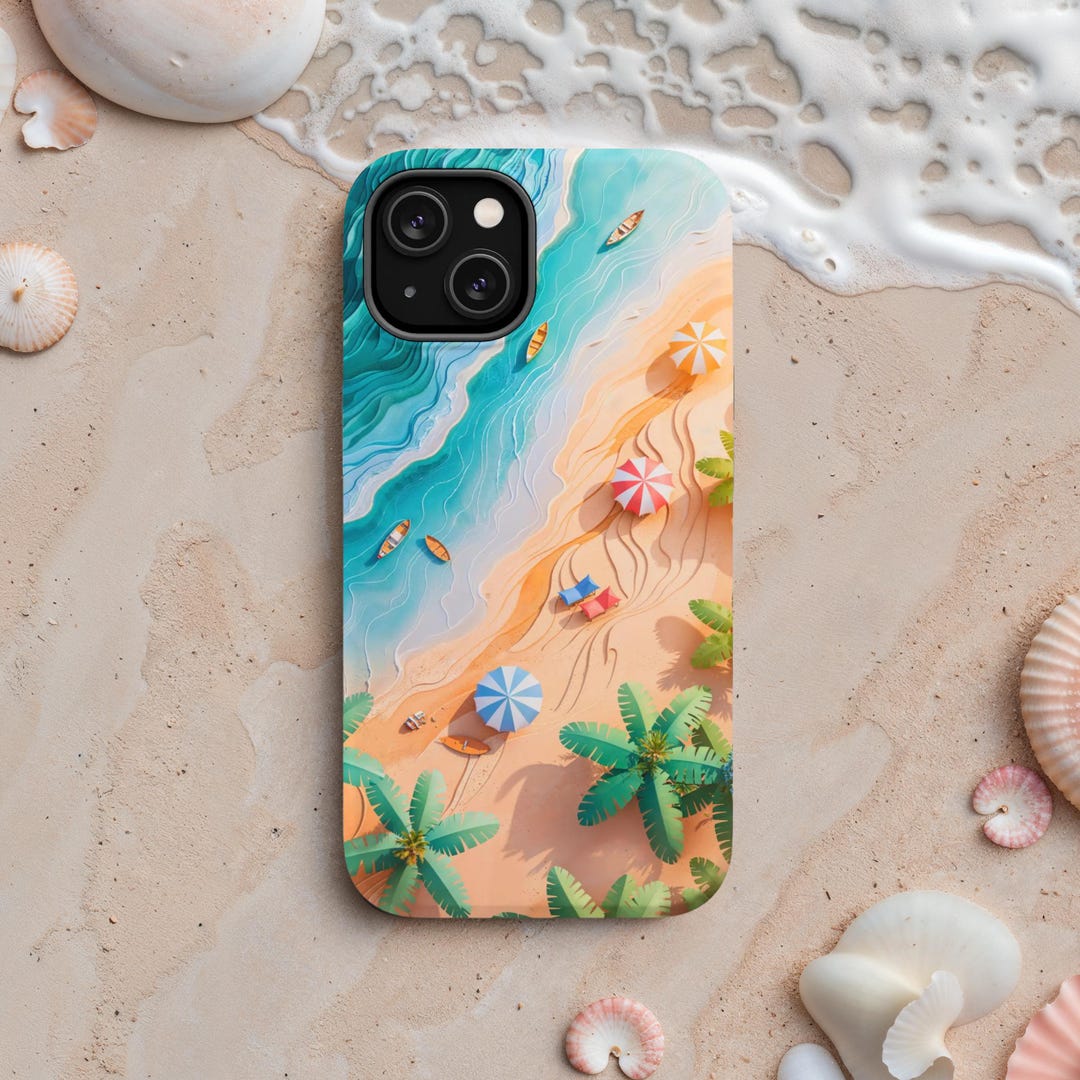 Tropical Beach Magsafe iPhone Case, Summer Ocean Vacation Phone Cover ...