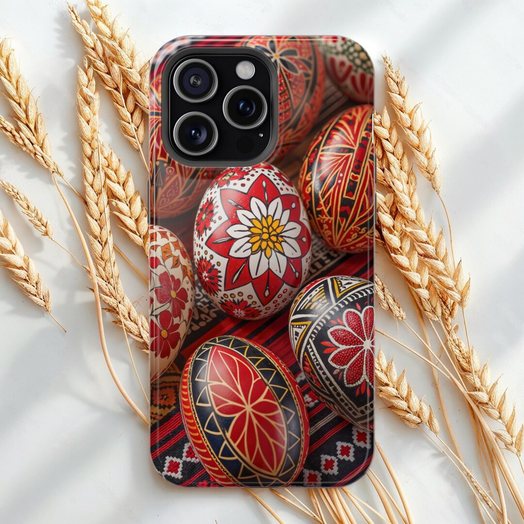 Pysanka Magsafe iPhone Case, Wireless Charge Cover, Slovak Easter Egg ...