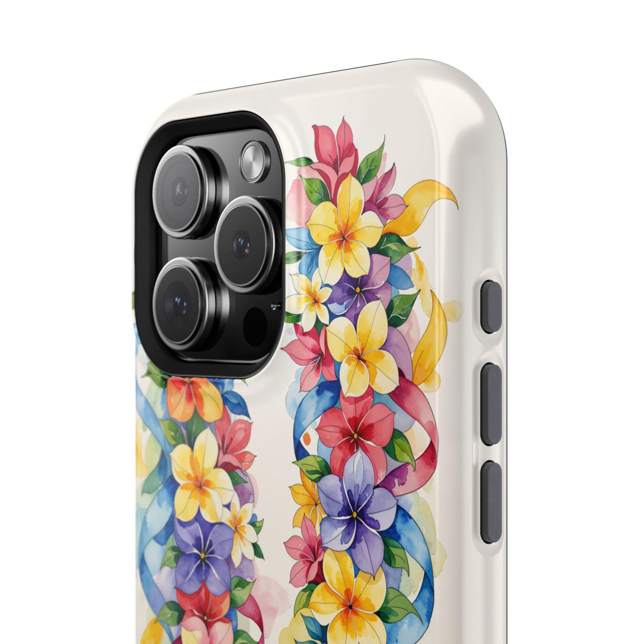 Hawaiian Lei iPhone Magsafe Case, Bright Tropical Floral Lei Cover for ...