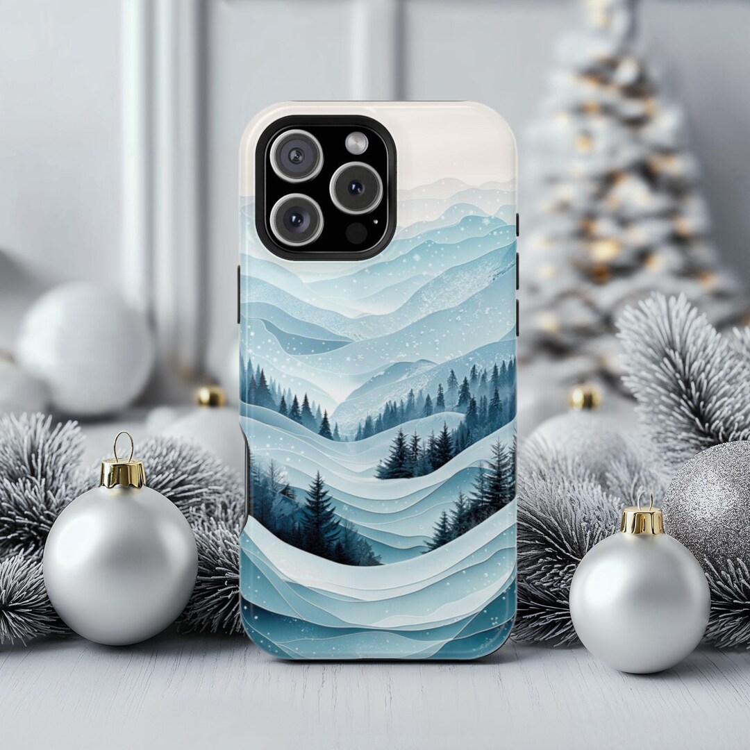 Snowy Mountain Magsafe Case, Winter Pine Forest iPhone Casing for 17 16 ...