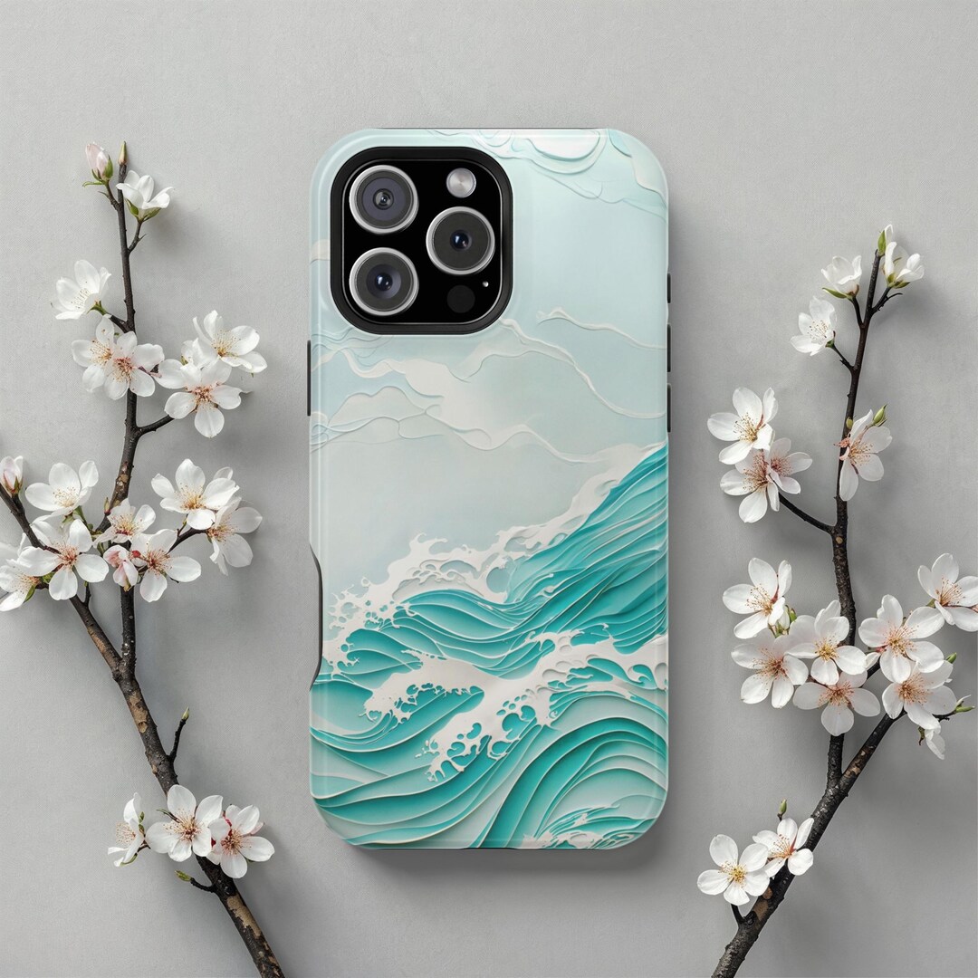 Aqua Ocean Wave iPhone Case, Magsafe Compatible With iPhone 17 Pro Max ...