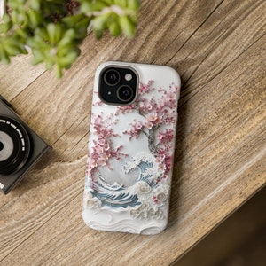 Blossoming Sakura Wave Magsafe iPhone Case - Premium Wireless Charge ...
