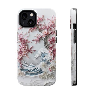Blossoming Sakura Wave Magsafe iPhone Case - Premium Wireless Charge ...