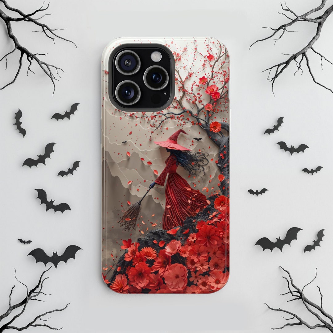 Halloween Witch and Blossom Magsafe iPhone Case - Fits iPhone 17 Pro ...