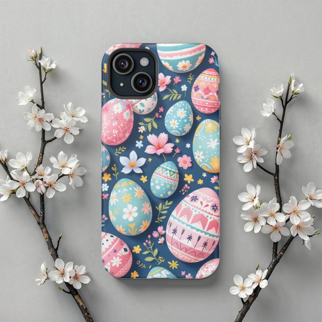 Easter Egg and Blossoms Magsafe Case, Cute Spring Phone Cover, Gift for ...