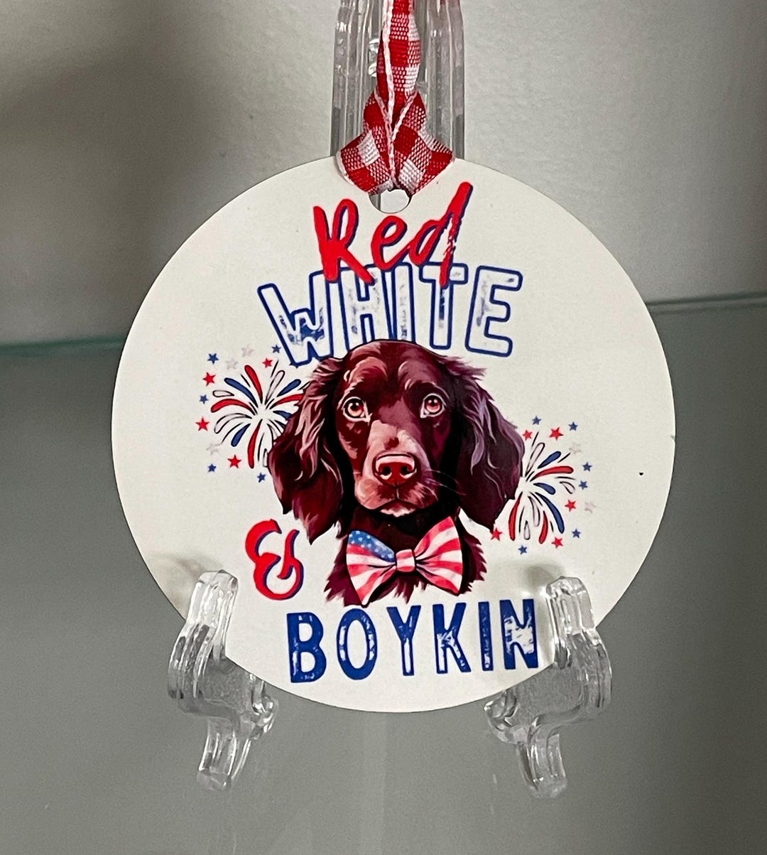 Boykin Red White and Blue Ornament - Etsy