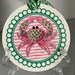 Preppy Crab Ornament Pink Green Gift Green Circle Stripe - Etsy