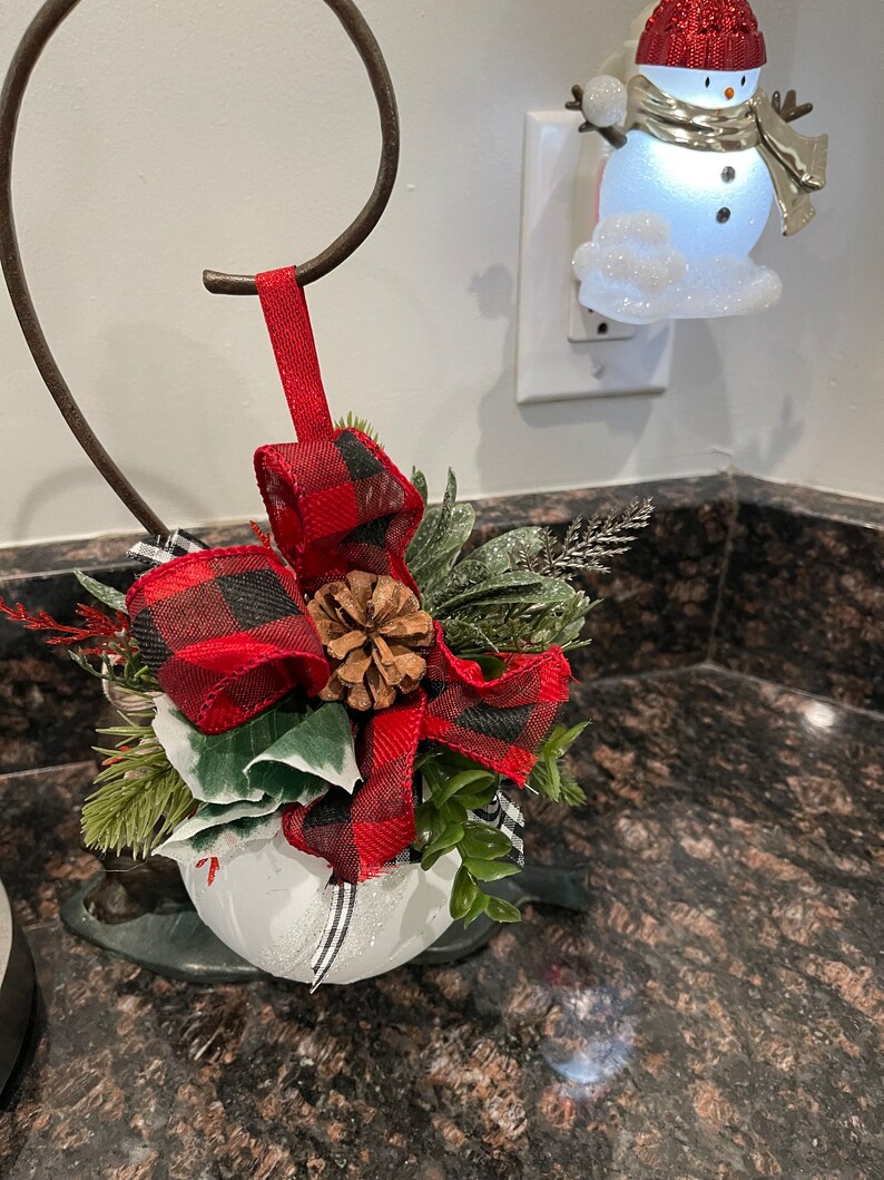Decorative Christmas Ornament Round Ball Decorated Ribbons Bells ...