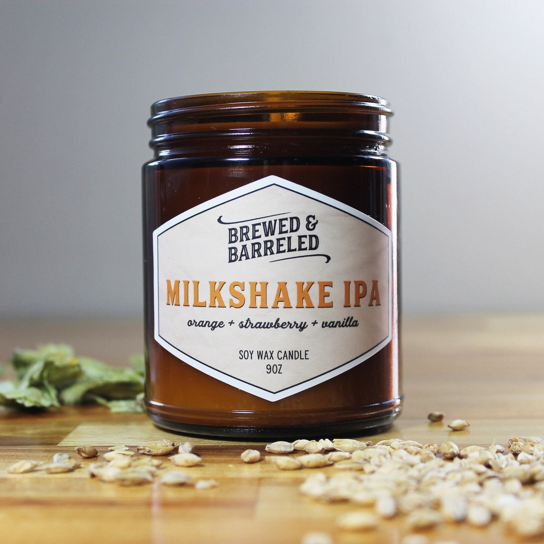 Milkshake IPA | Beer-themed Soy Wax Candle | 9oz Jar - Etsy