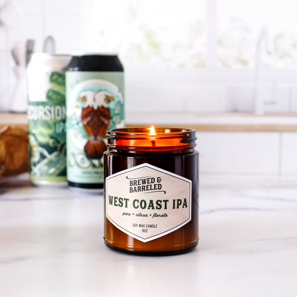 West Coast IPA | Beer-themed Soy Wax Candle | 9oz Jar - Etsy