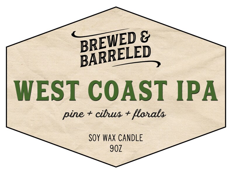 West Coast IPA | Beer-themed Soy Wax Candle | 9oz Jar - Etsy