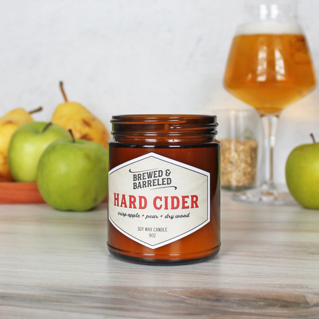 Hard Cider | Cider-themed Soy Wax Candle | 9oz Jar - Etsy