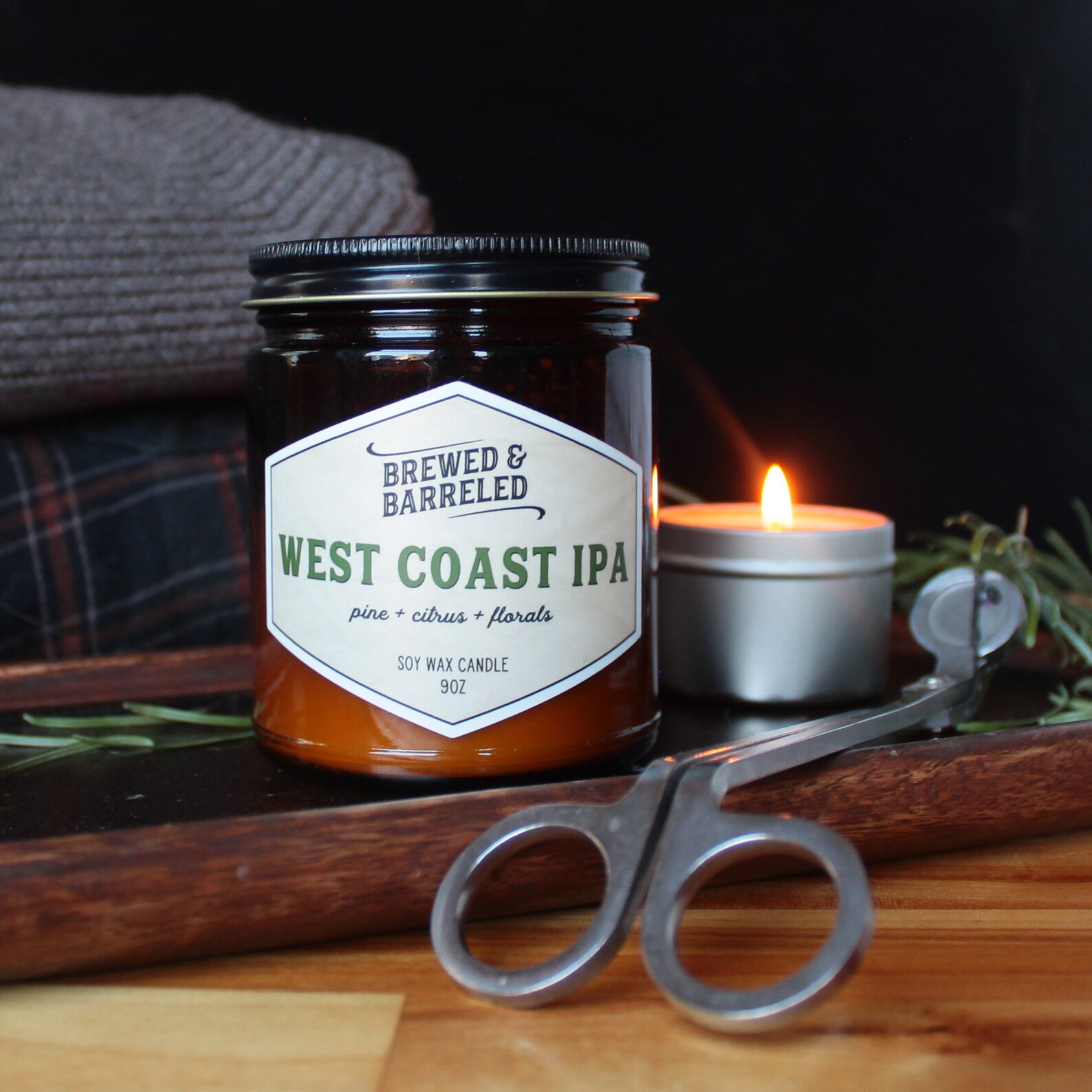 West Coast IPA | Beer-themed Soy Wax Candle | 9oz Jar - Etsy