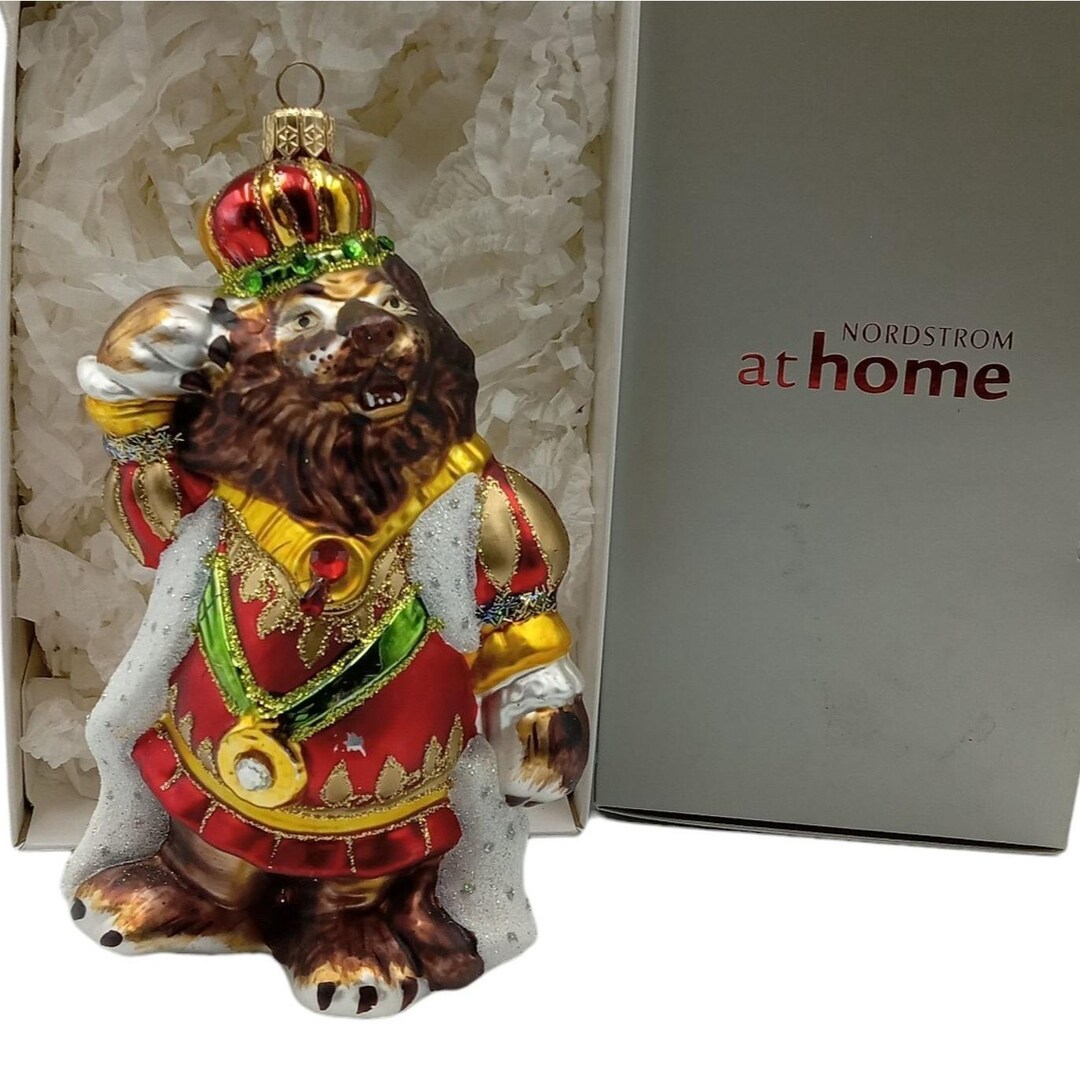 Lion King in Robes and Crown Ornament Blown Glass Nordstrom at Home ...