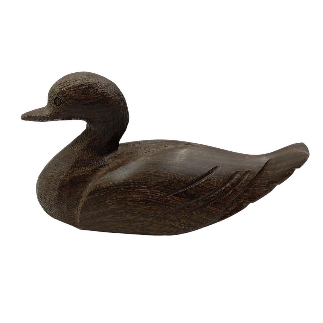 Hand-carved Wooden Duck Décor - 10" Length 5" Height - Rustic Home ...