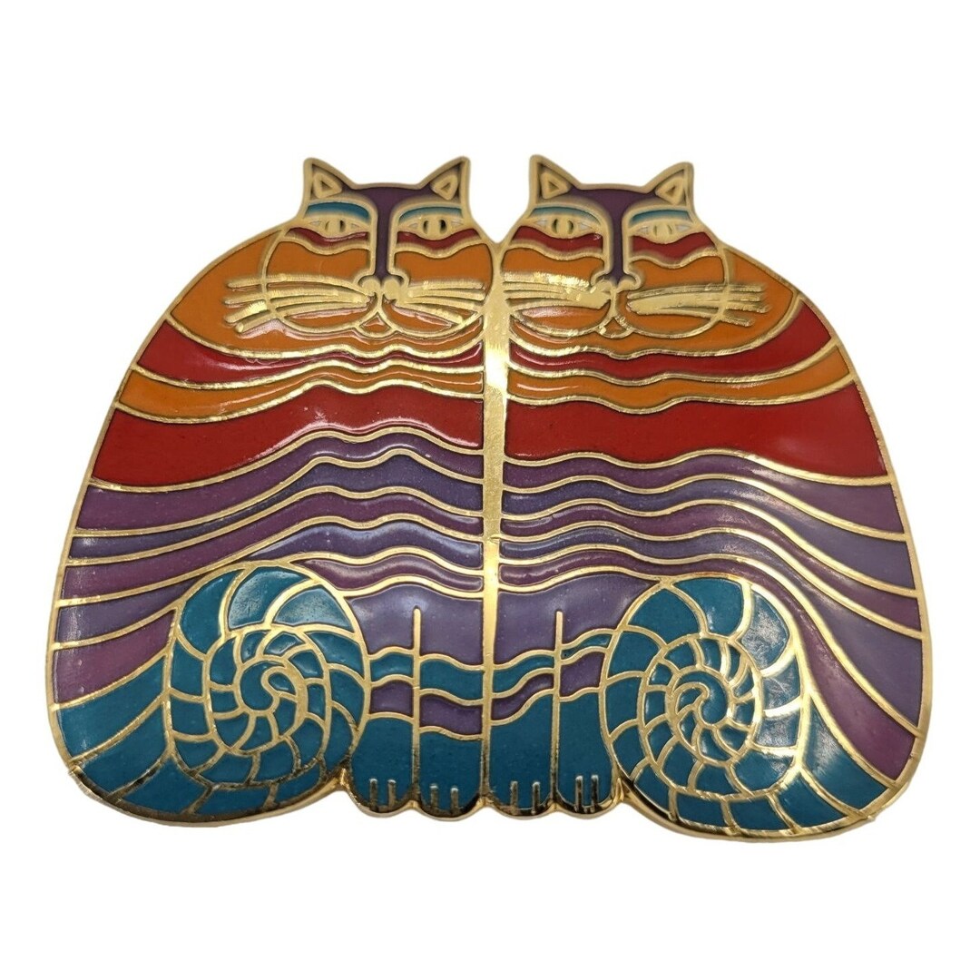 Laurel Burch Cat Pin rainbow Cats Limited Edition Rainbow Color Pendant ...
