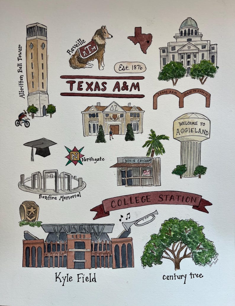 Texas A&M Delta Zeta Collage - Etsy