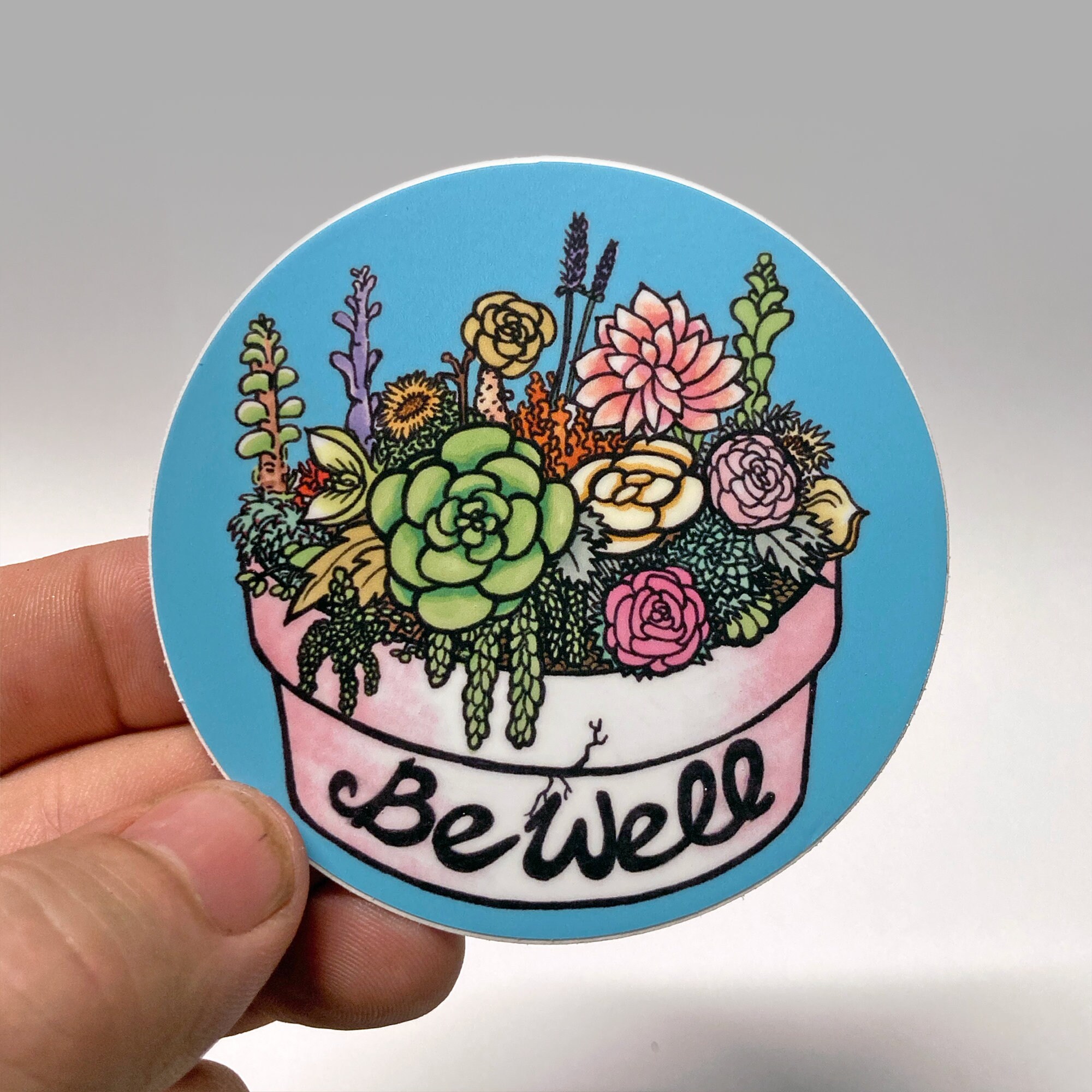 Be Well 3 Round Sticker - Etsy