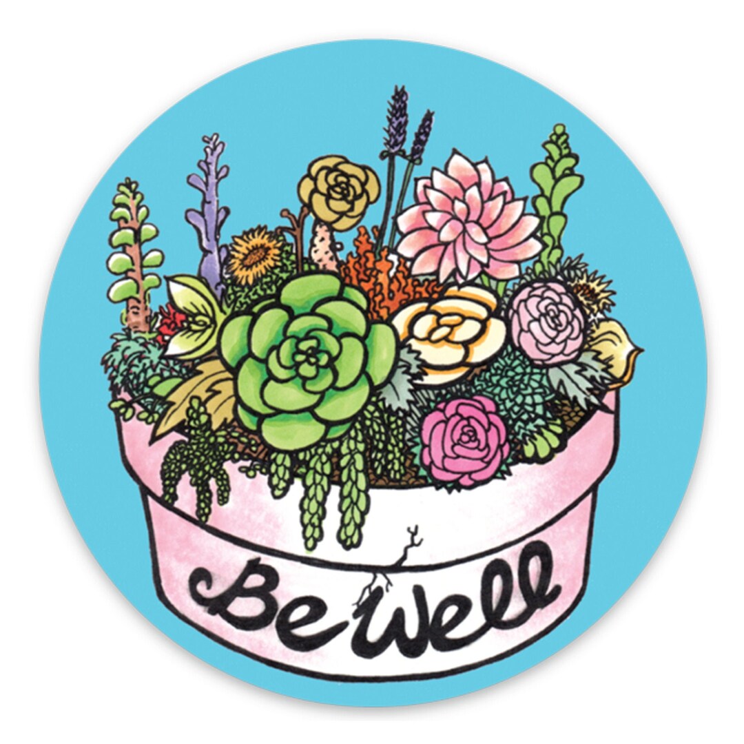 Be Well 3 Round Sticker - Etsy
