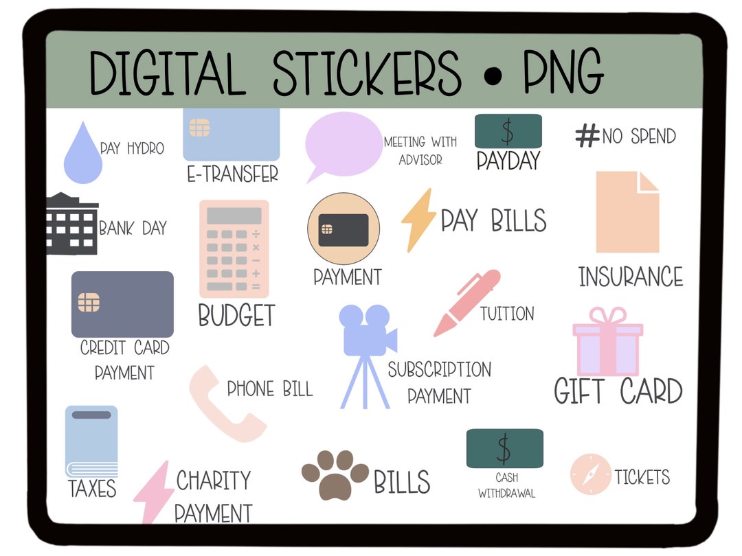 Finance Digital Stickers| Money Goodnotes Stickers| Banking| Budget| No ...