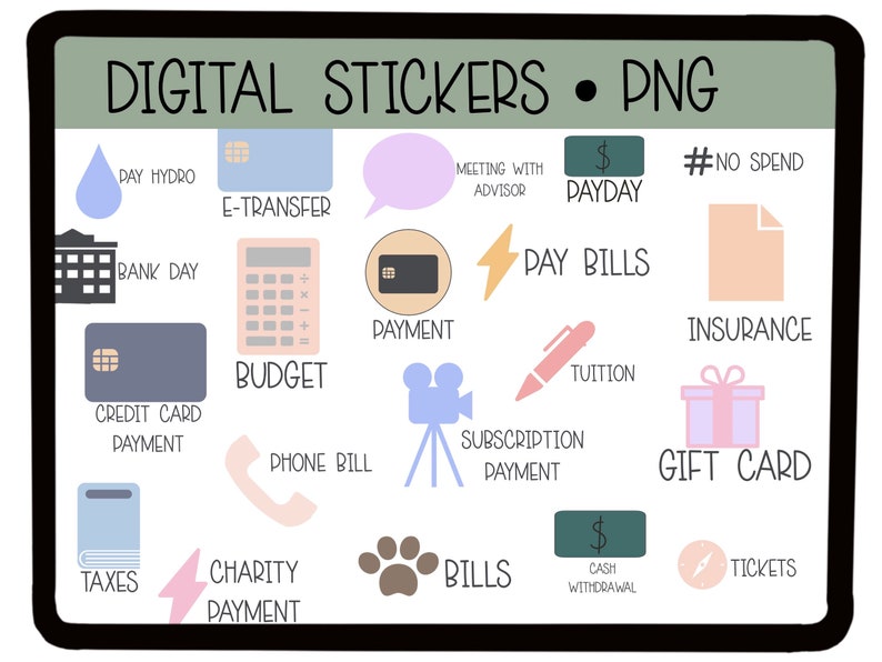 Finance Digital Stickers| Money Goodnotes Stickers| Banking| Budget| No ...