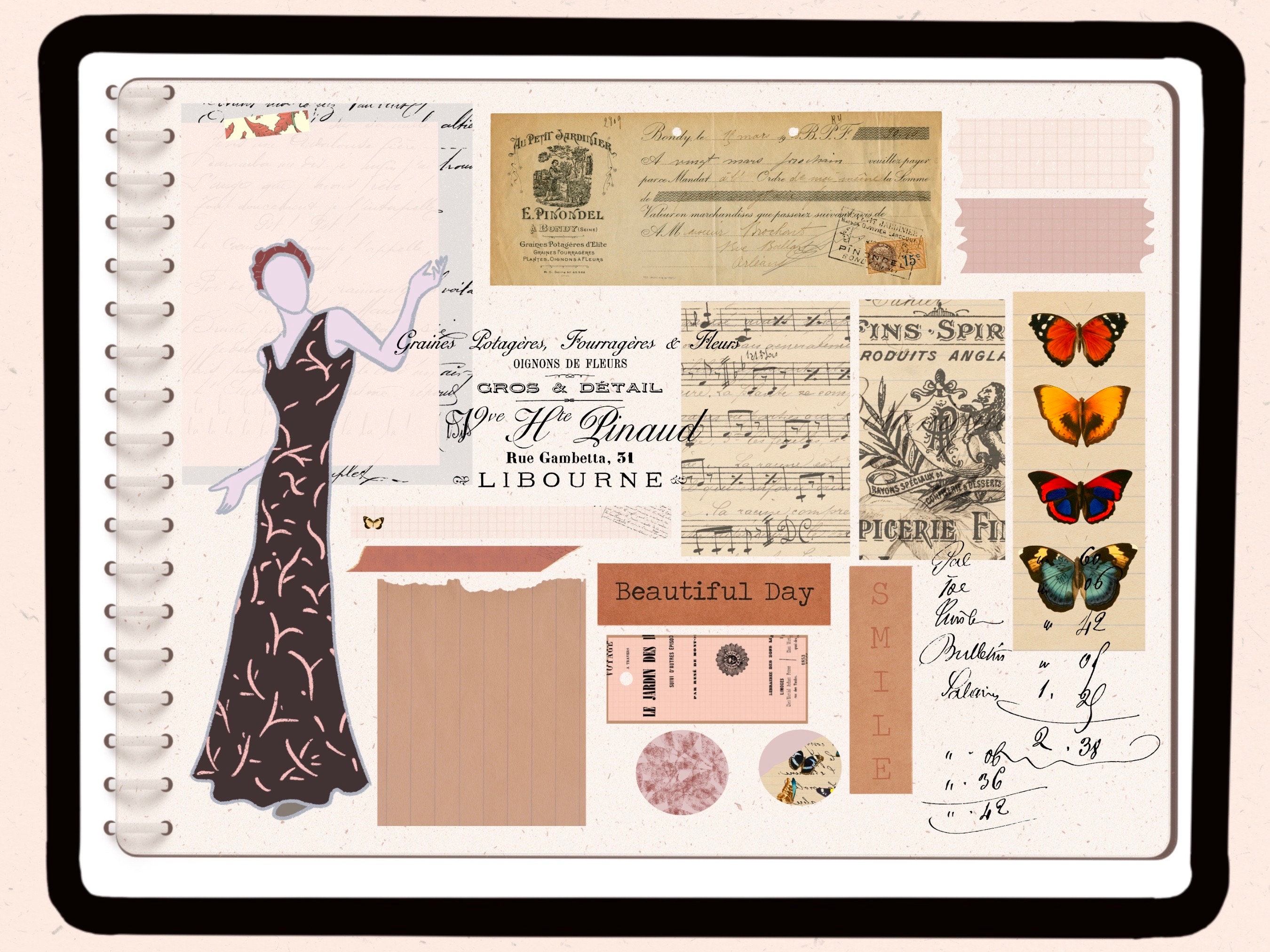 Paper Goodnotes Sticker| Vintage Digital Planner Stickers| Junk Journal ...