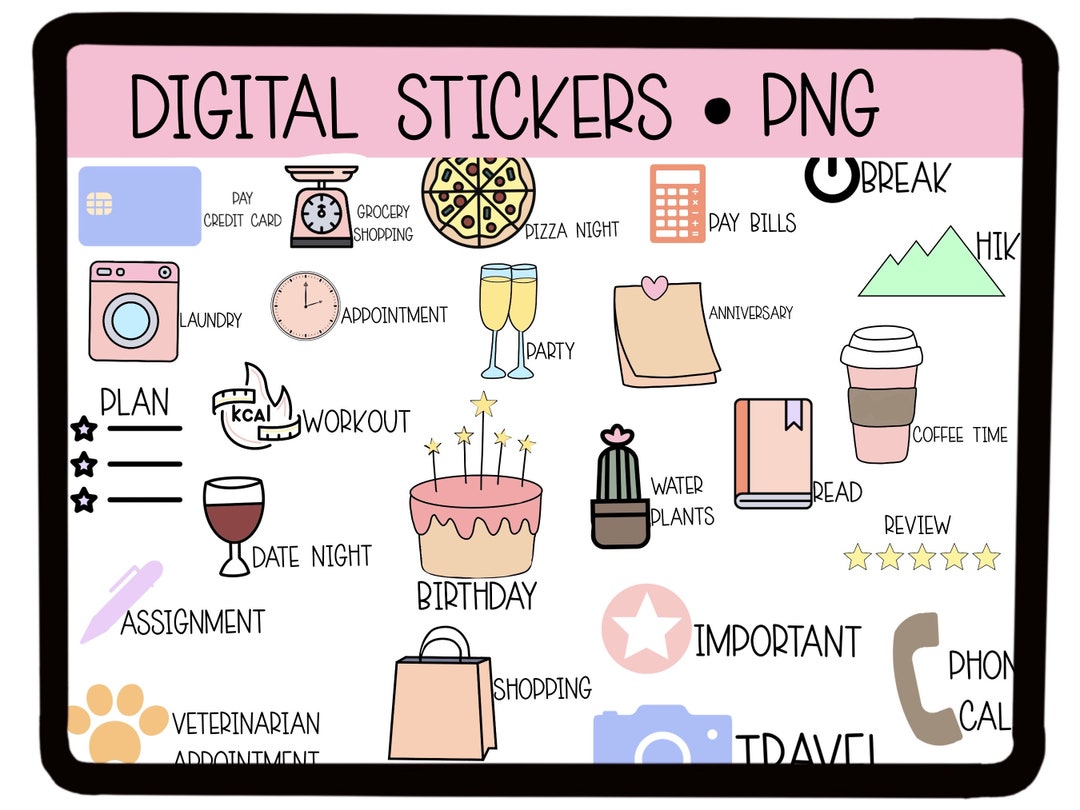 Everyday Life Icon Goodnotes Sticker| Digital Stickers| Lifestyle| Work ...