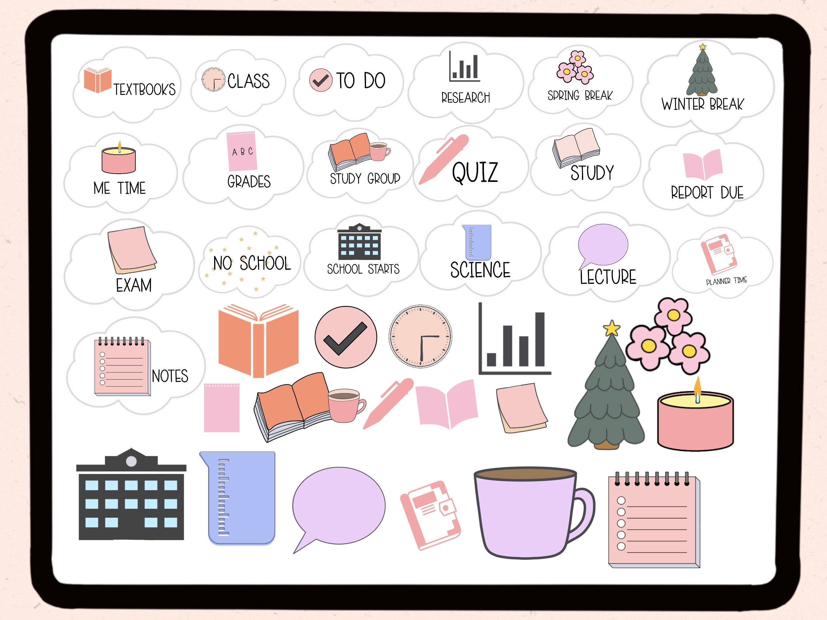 Student Digital Stickers| Goodnotes Stickers| School| Study| College ...