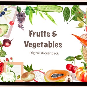 Food Digital Stickers| Goodnotes Stickers| Fruits Stickers| Veggies ...